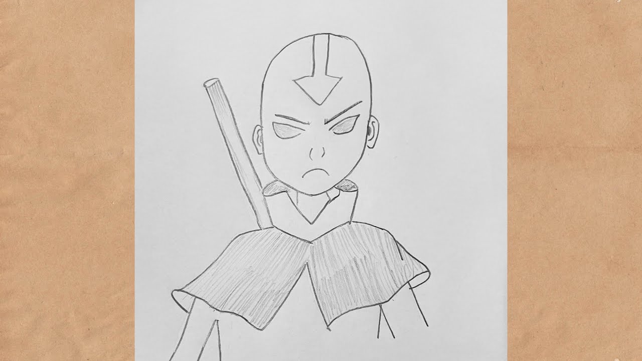 How to draw Avatar Aang. Pencil sketch for beginner @SLArtbook - YouTube