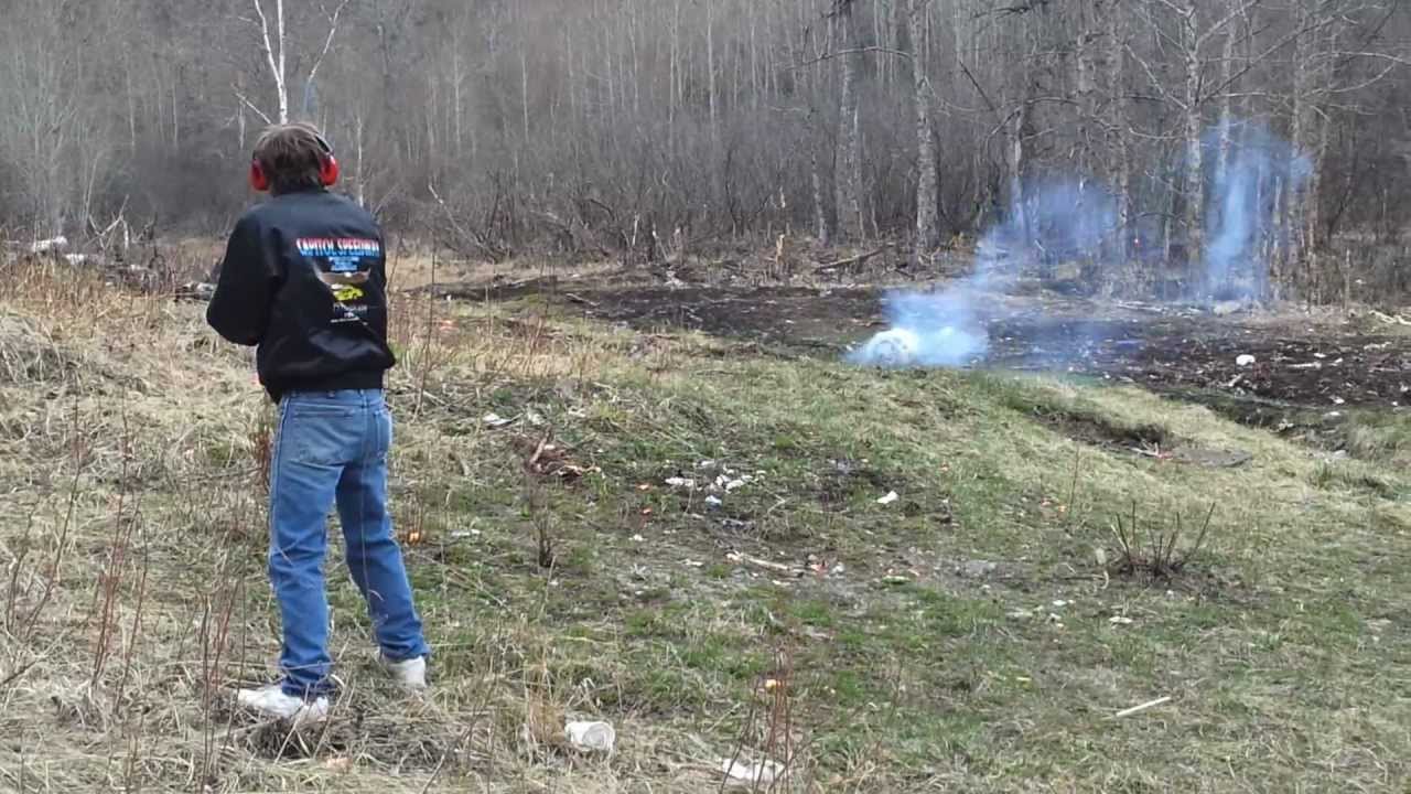 12 gauge exploding round test #1 - YouTube