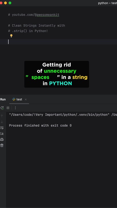 Trimming Unnecessary Spaces in Python String #python #pythonprogramming - YouTube