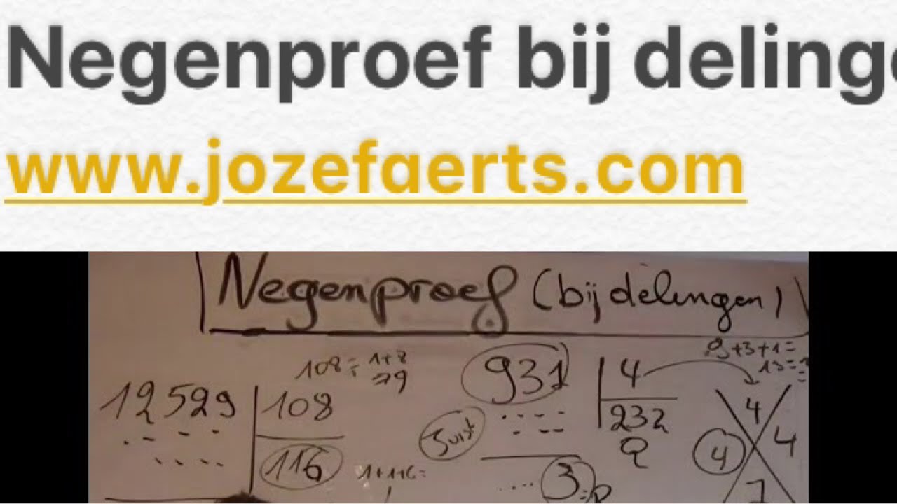 1688 Wat is de Negenproef bij delingen? - YouTube