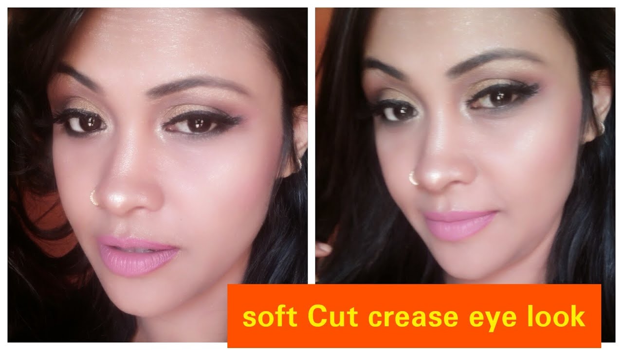 Soft gold cut crease makeup Tutorial\ - YouTube