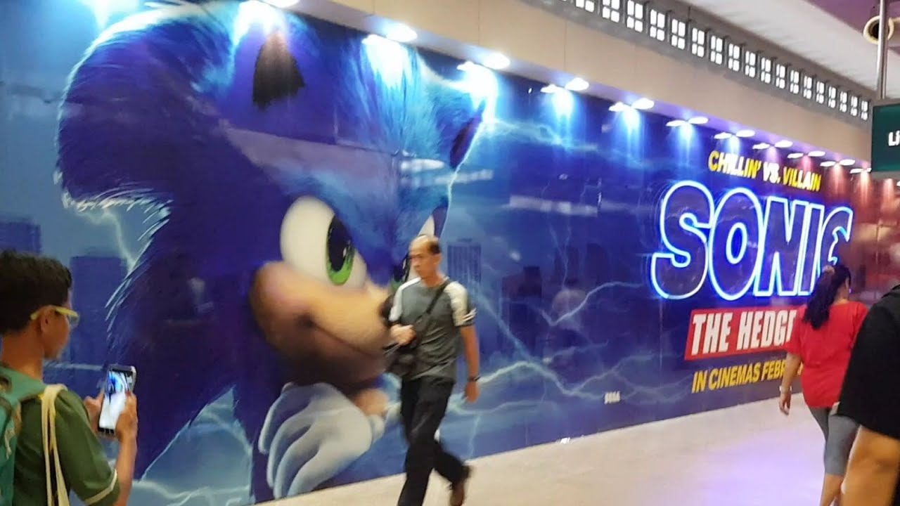 Sonic the Hedgehog Movie Billboard in a MRT Station with Neon Lights ...