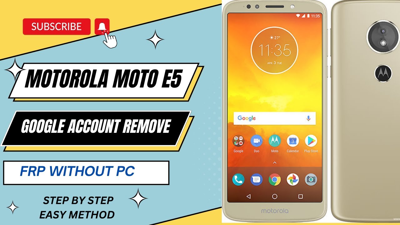 Moto E5/E5 Play/E5 Plus (XT1921-5) FRP Bypass Without PC Android 8.0 - YouTube