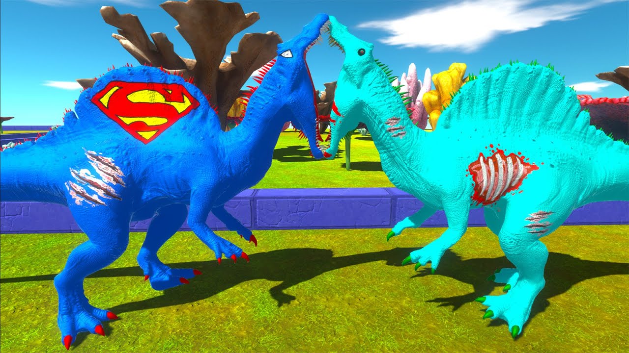 SUPERMAN SPINOSAURUS vs ZOMBIE SPINOSAURUS DEATH RUN - Animal Revolt ...