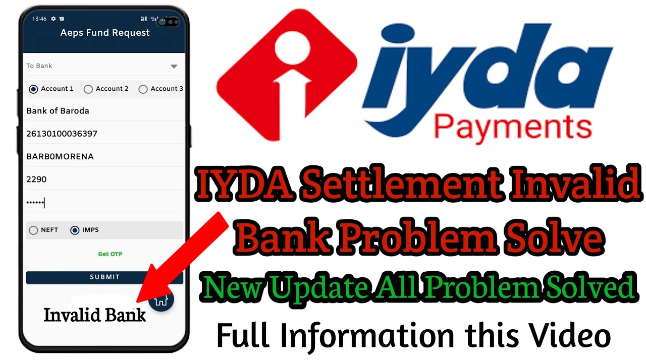 IYDA Payment ! Bank Settlement Problem Solve ! Invalid Bank Problem ...