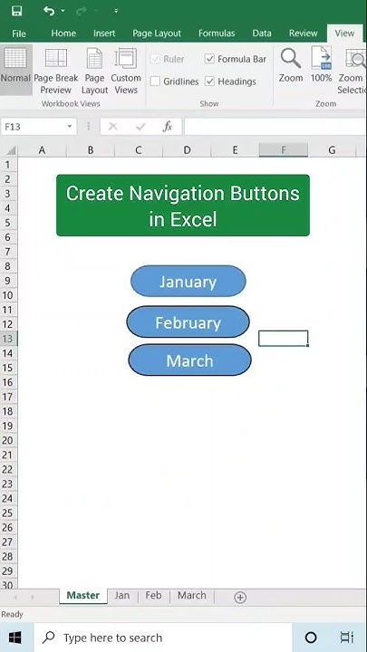Create Button in Excel | Navigation Buttons | Hyperlink - YouTube