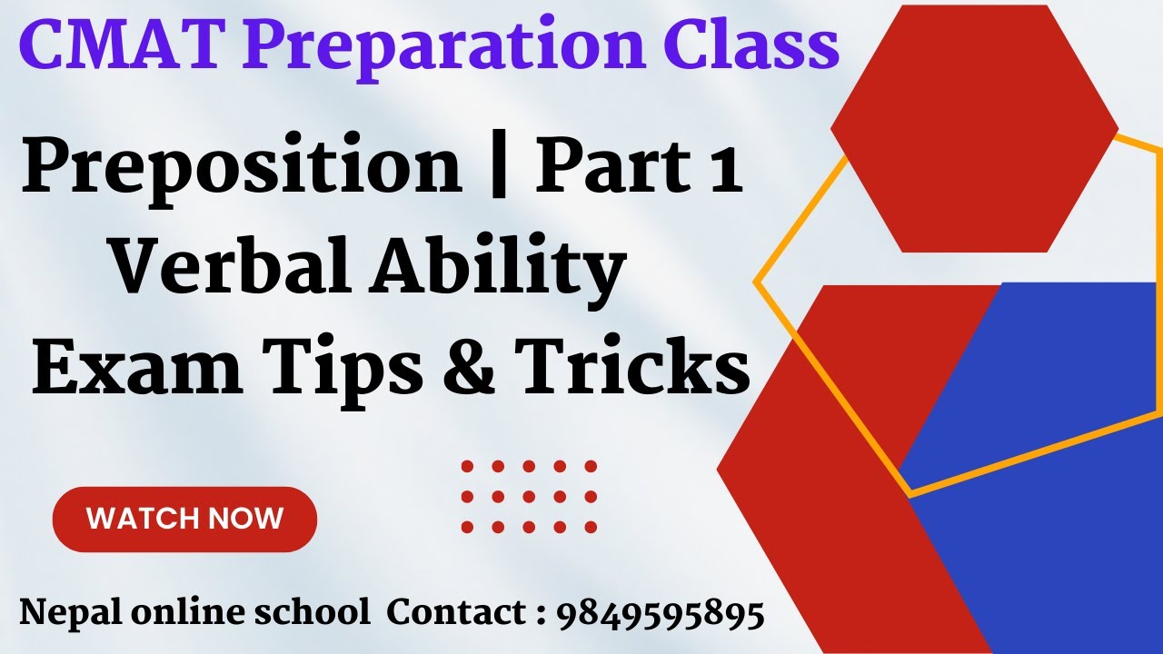 Preposition Part 1 | Verbal Ability | CMAT Preparation Class | CMAT ...