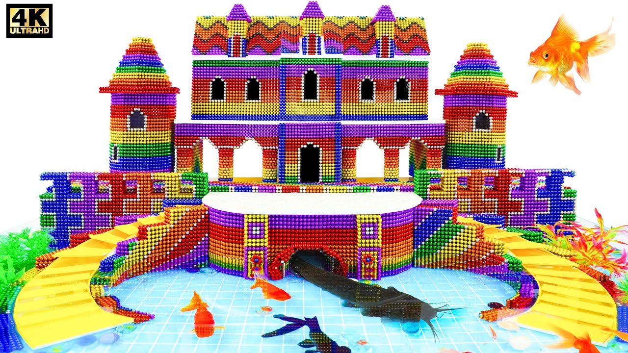 Build an amazing clay castle with a fish tank, catfish and goldfish out ...