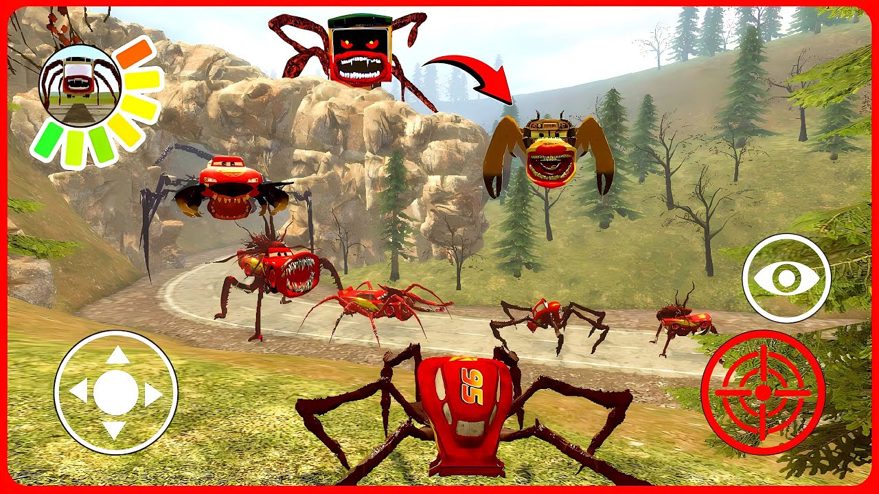 ALL MONSTERS Big & Small: Red Horse Spiderman, Rainbow Spiders, School ...