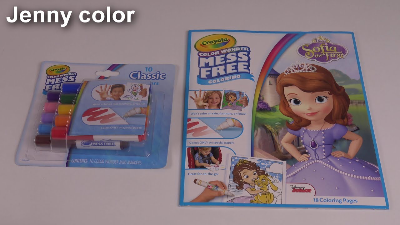 Jenny color Speed color wonder sofia the first by crayola - YouTube