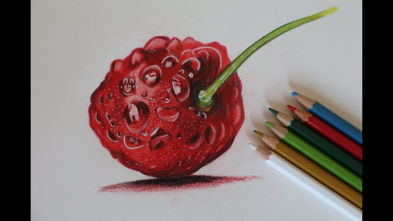 Hyper realistic CHERRY drawing - YouTube