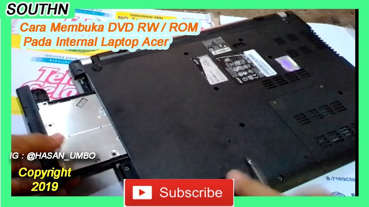 Cara Membuka DVD RW / ROM Pada Internal Laptop - YouTube