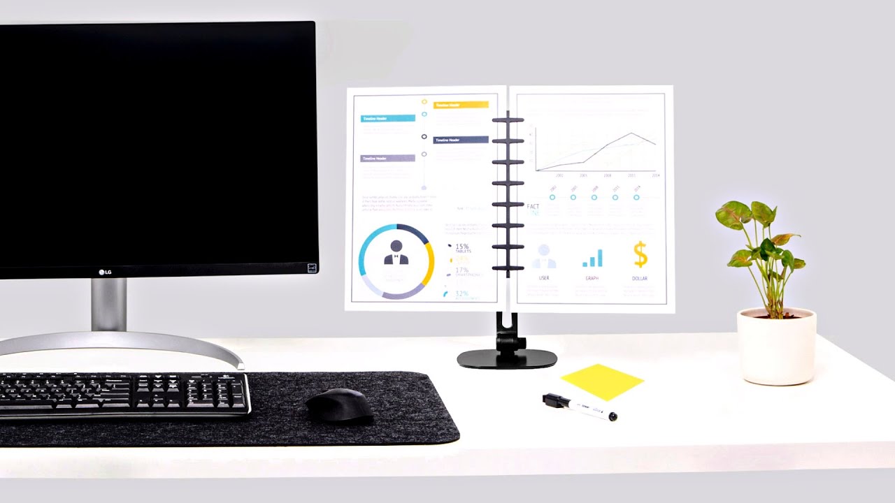 Note Tower Desktop Titan - Dual Page Document & Paper Holder - YouTube