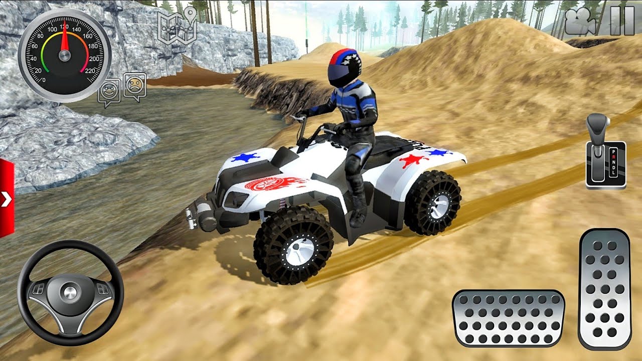 Beach Water Quad Motocross Driving #Mud Driving Crazy ATV Police Quad ...