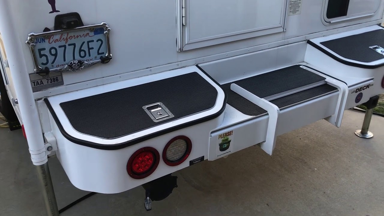 Review of my Lance Camper Ultra Deck and Storage Locker - YouTube