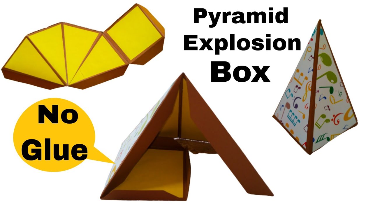 No Glue Pyramid Explosion Box Tutorial|DIY Pyramid Explosion Box ...