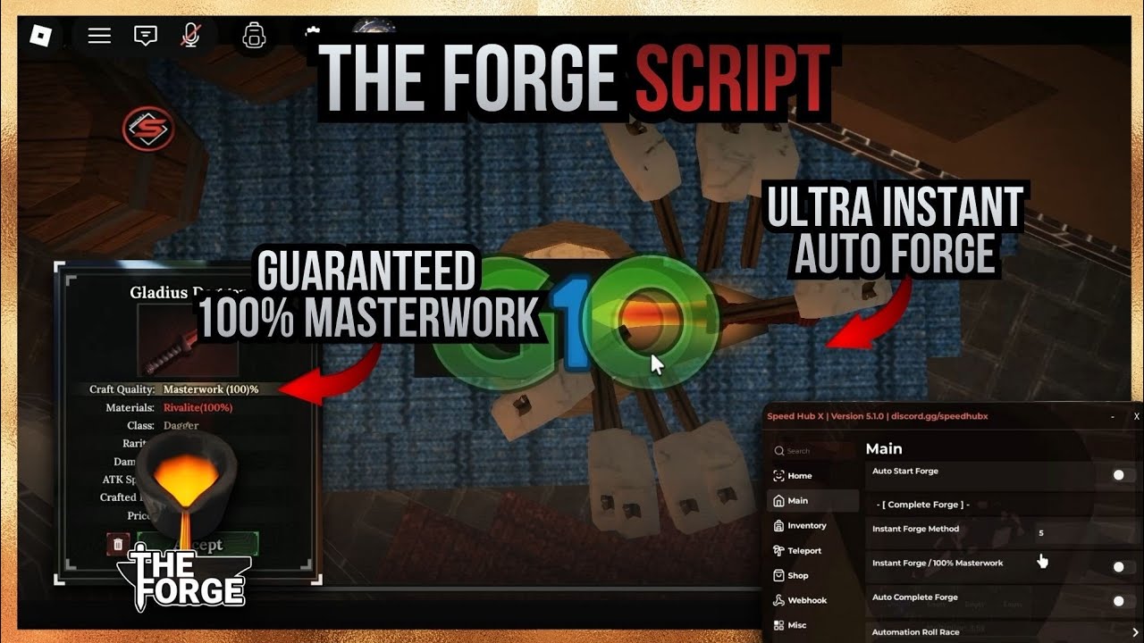 THE FORGE SCRIPT - Instant Forge Masterwork | Auto Mine & Farm Mob ...
