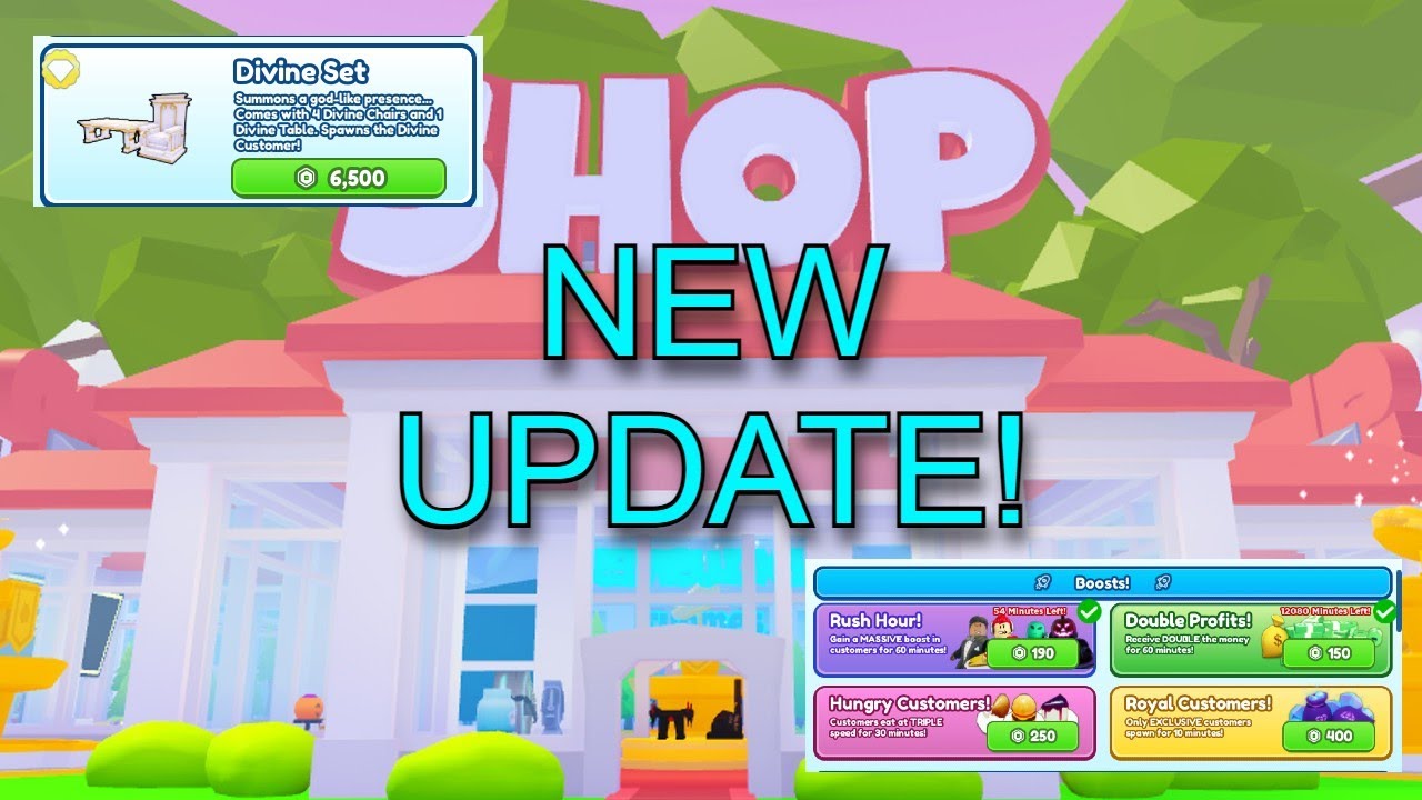 *NEW* Devine Set + NEW BOOSTS! Roblox My Restaurant - YouTube