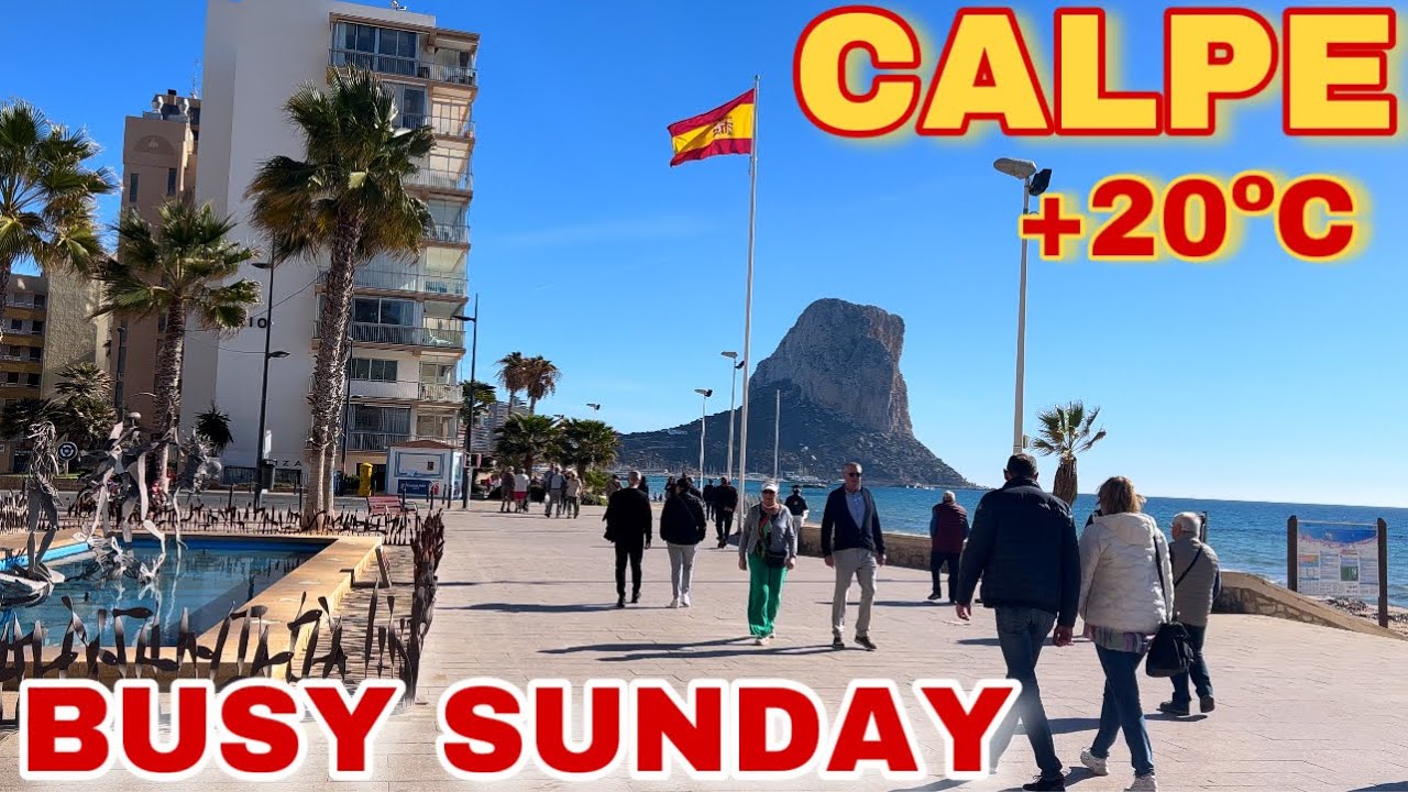 Calpe Beach in February - Warm Sunday attracts tourists! 🏖️ #calpe ...