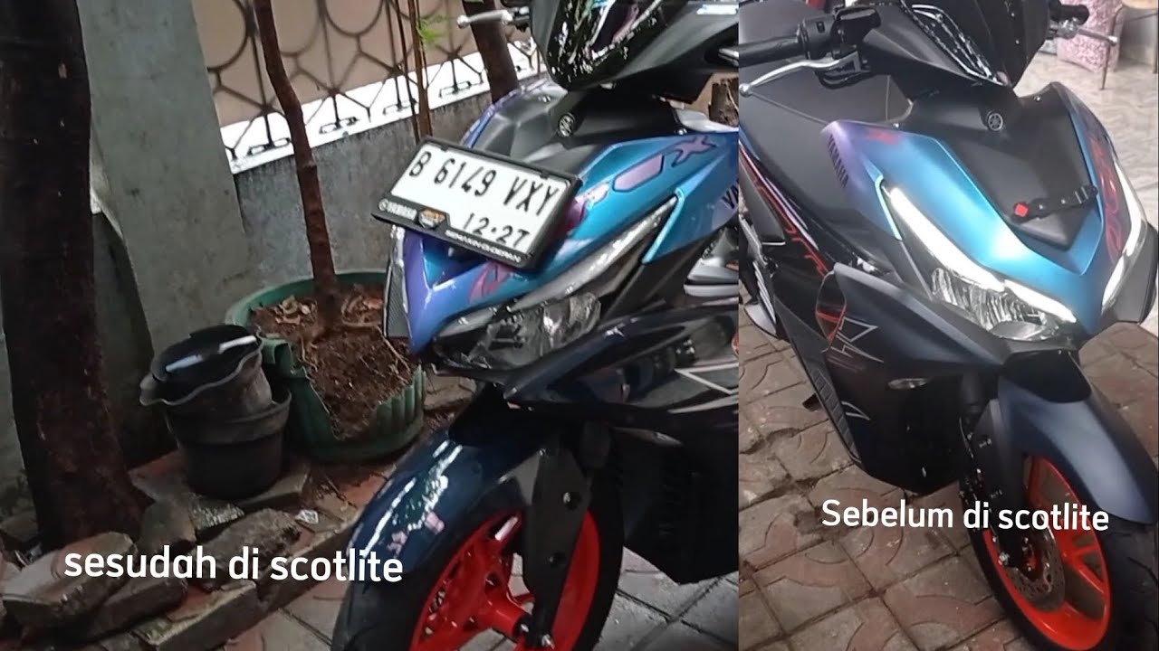 Hasil scotlet transparan bening di motor aerox cyber cyty warnanya jadi ...