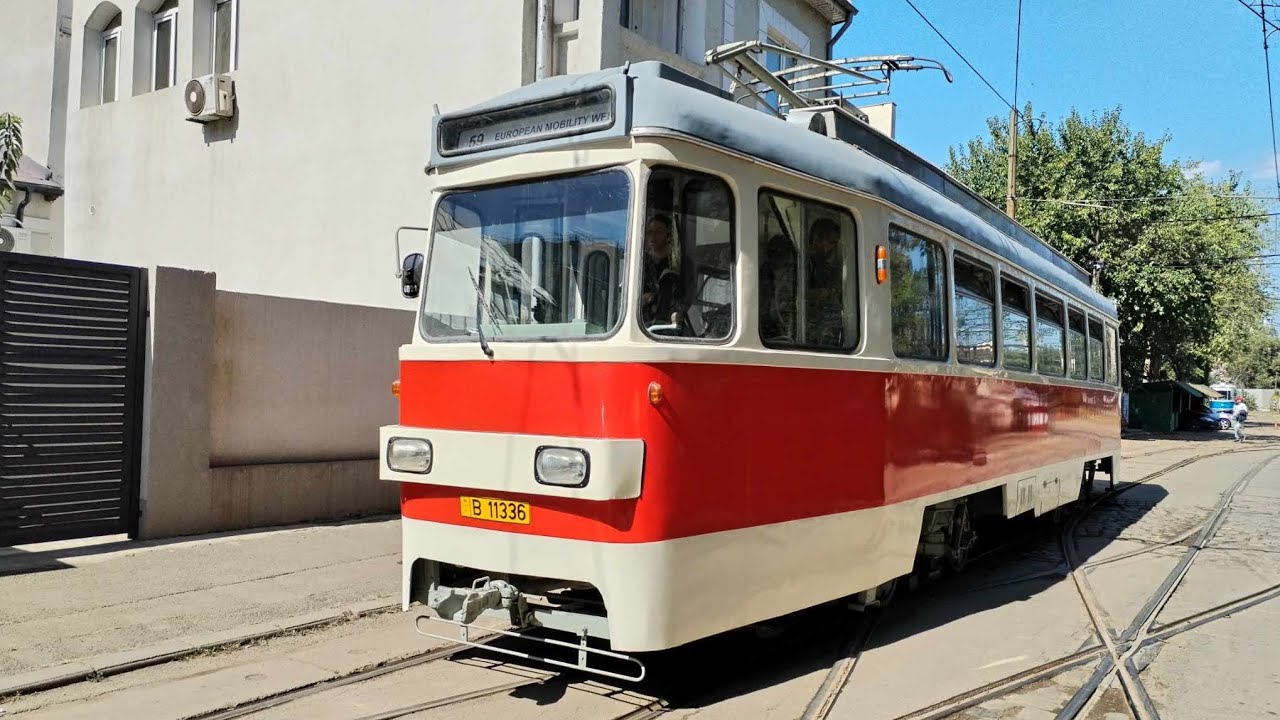 Cab View EP/V3A Tram București. Linia 59. - YouTube