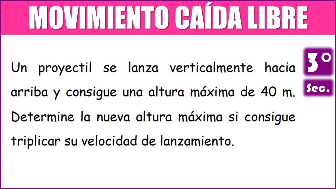 Un proyectil se lanza verticalmente hacia arriba y consigue una altura ...