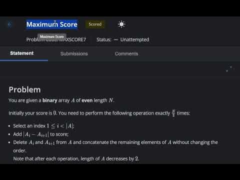 Maximum Score Codechef solution|CodeChef starters 113 (100/100) FULL|AC Code - YouTube