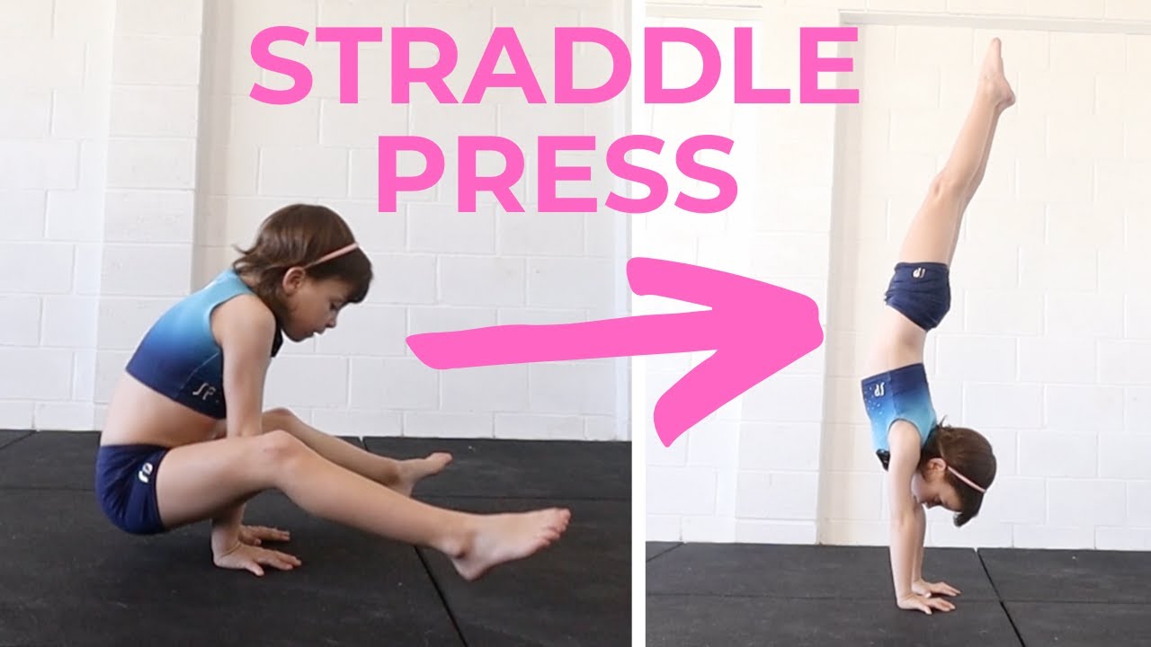 Elodie's Straddle Press to Handstand from the FLOOR! - YouTube