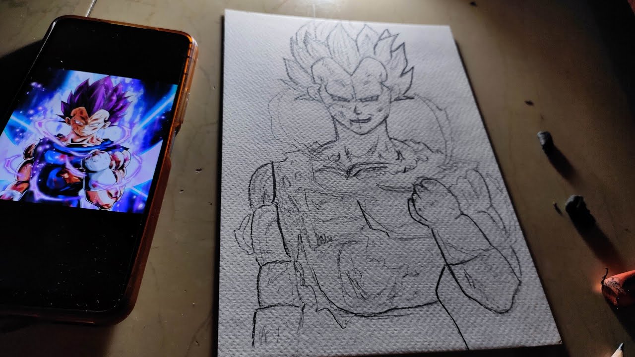 How TO DRAW VEGETA ULTRA EGO ll outline ll #dragonball #vegeta # - YouTube
