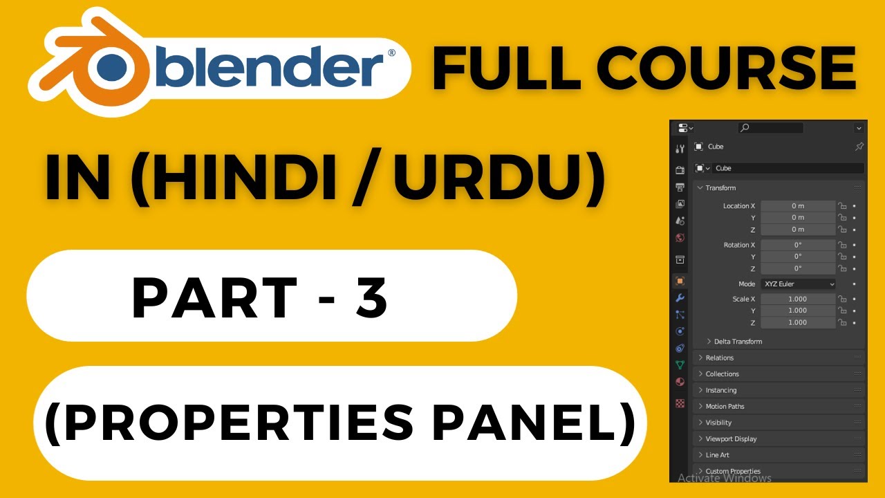 Blender 3d Hindiurdu Full Course Properties Panel Overview Blender Full Course In Hindi