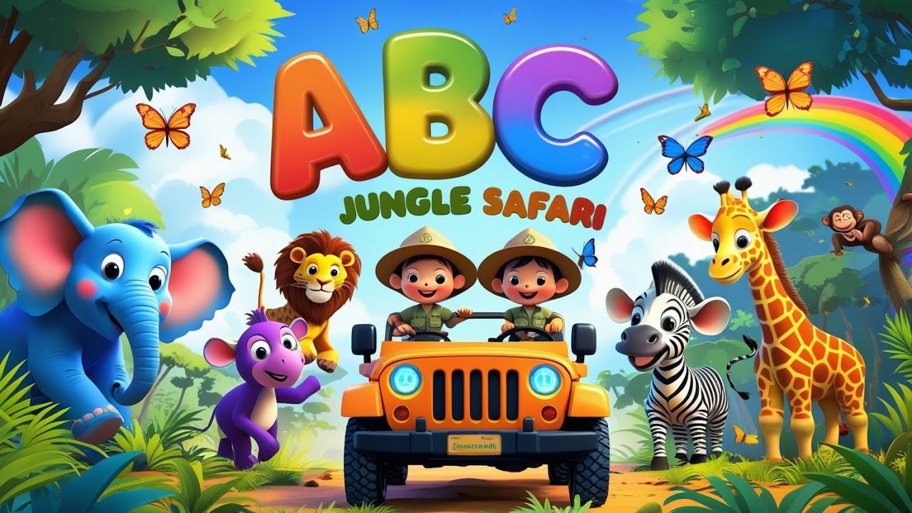 Jungle Safari ABC Song for Kids | Learn Alphabet with Animals | Fun ...
