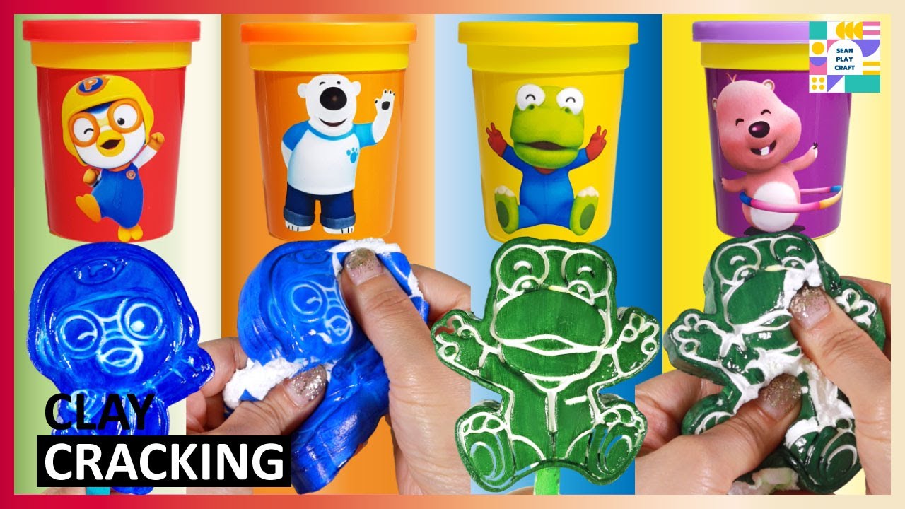 [4K] ★PORORO★ Animation Clay Cracking Play-Doh Crushing ASMR#08 뽀롱뽀롱 ...