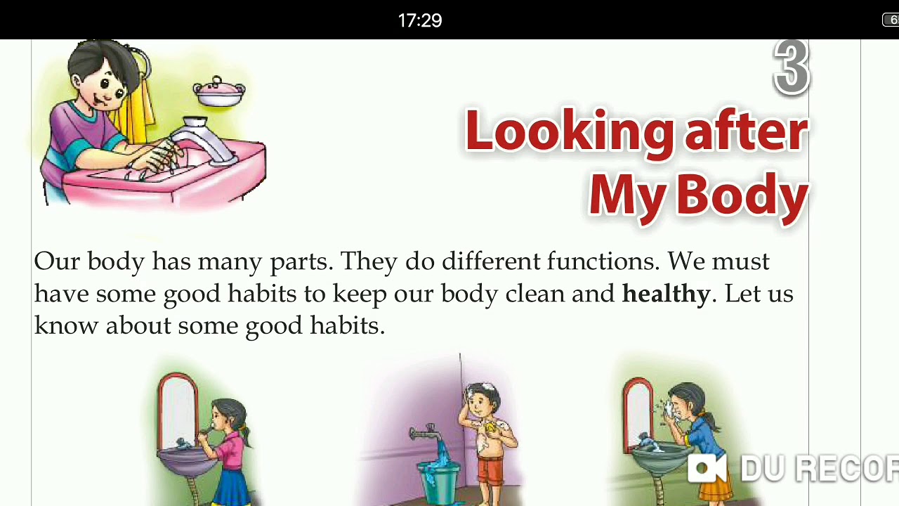 Class 1 | Ev.S. | Lesson 3 | Looking after My Body | - YouTube