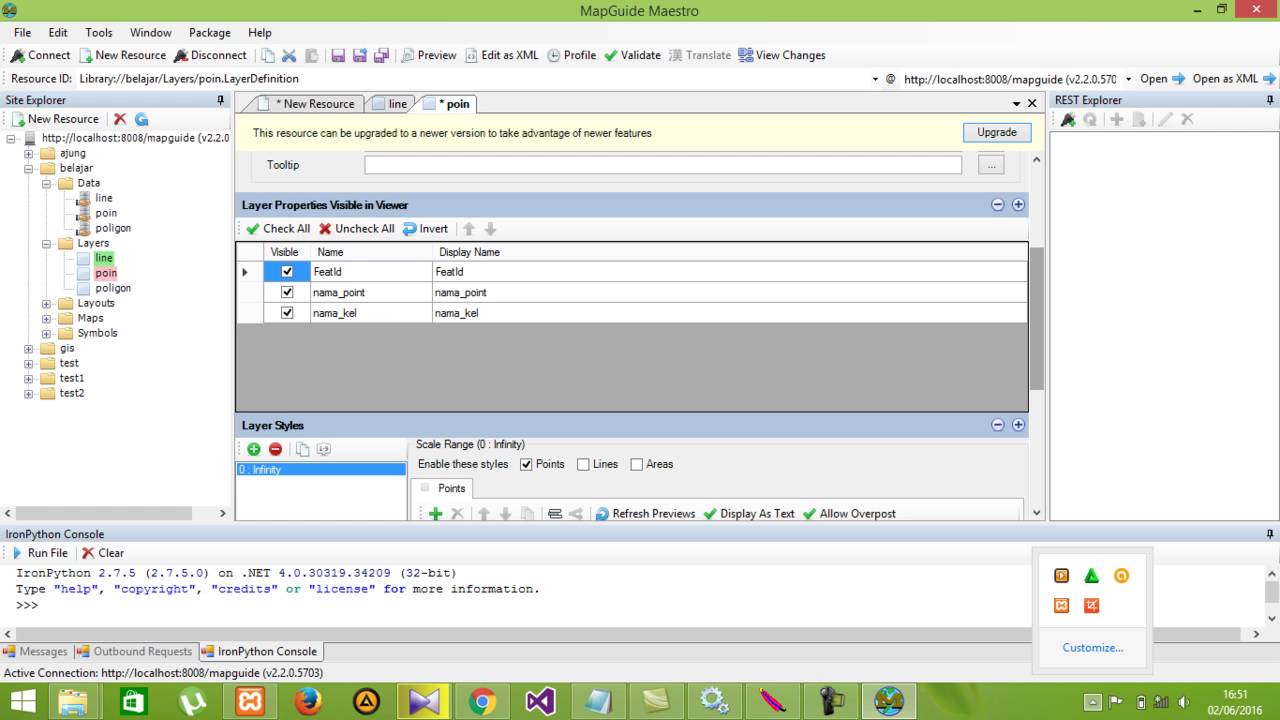 cara load shp mapguide maestro 5.1 - YouTube