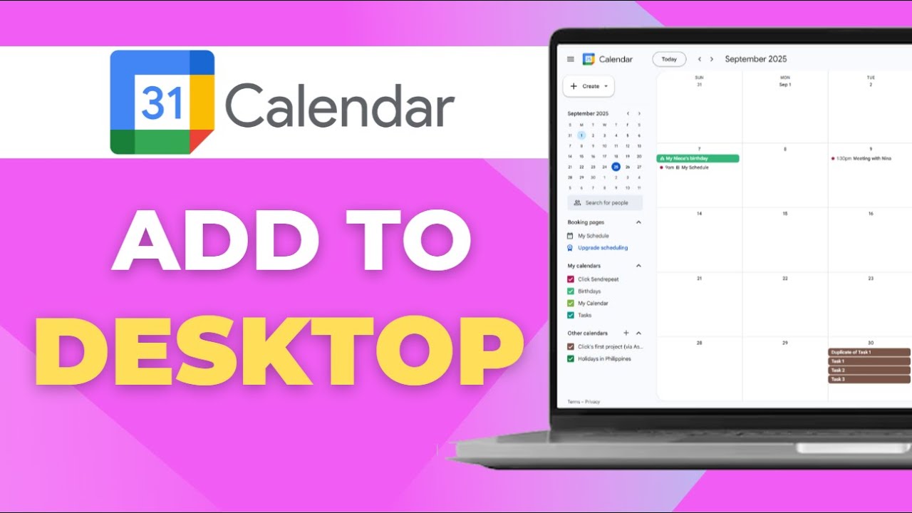 How to add Google Calendar to desktop in Windows 11 - YouTube