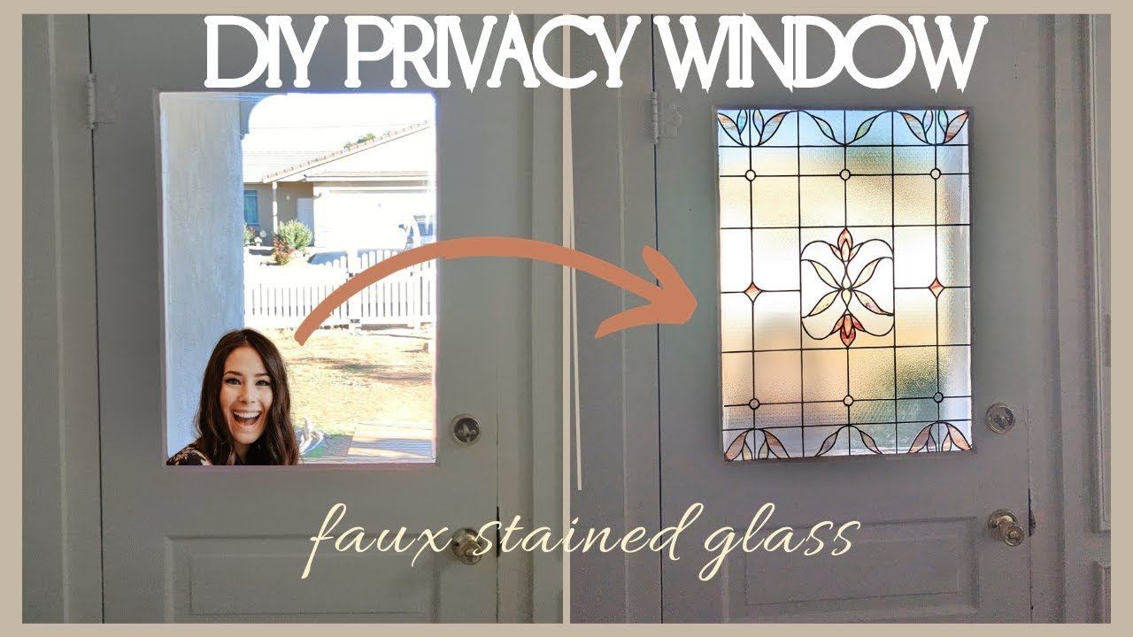 Faux Stained Glass Window Hack - DIY Privacy Fix - YouTube