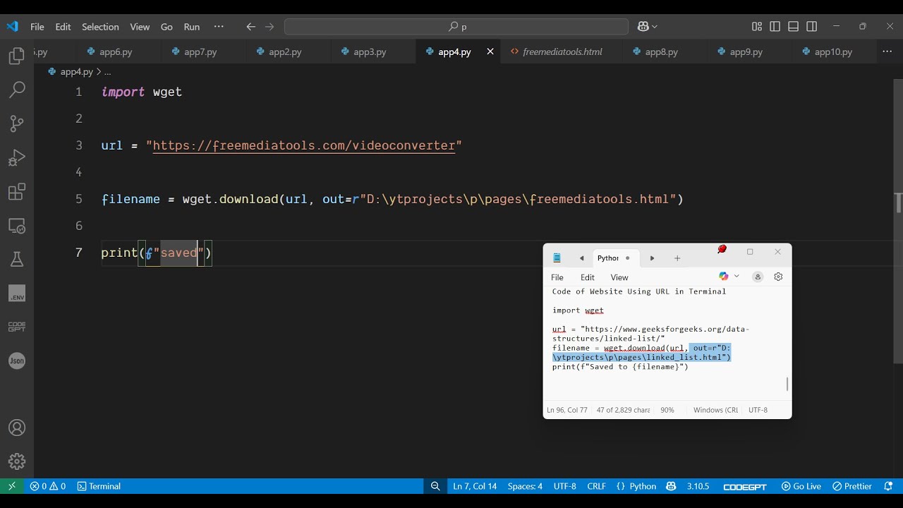 Python 3 Wget Library Script To Download Html Source Code Of Website 2220