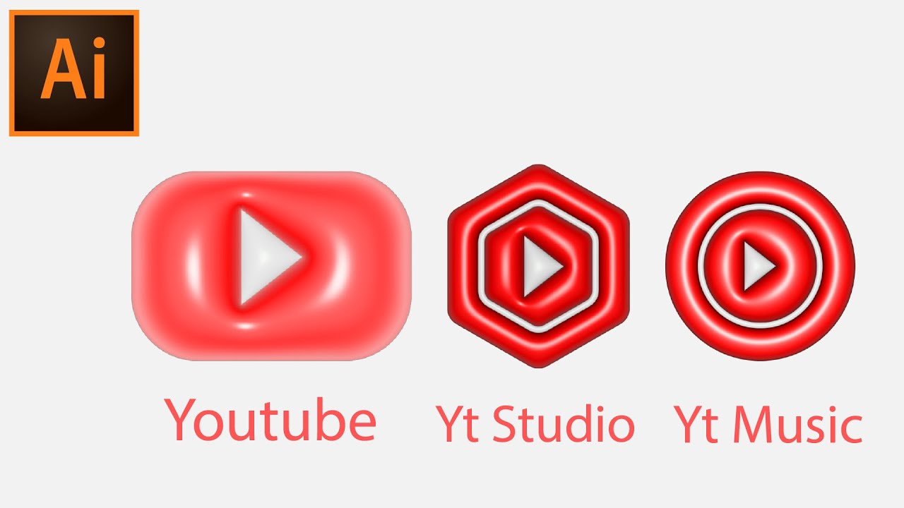 Adobe Illustrator Tutorial : 3d Logo Designing || Youtube logo - Yt ...