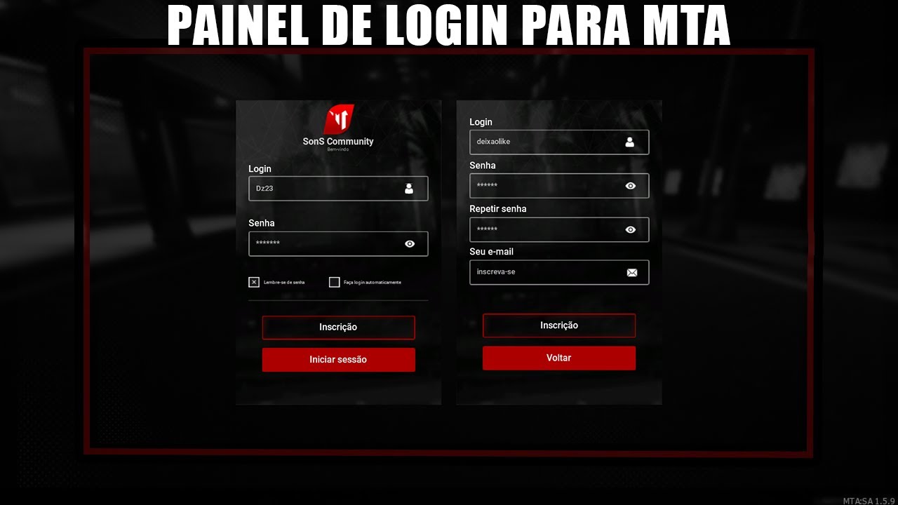 Painel De Login Para MTA #2 - YouTube