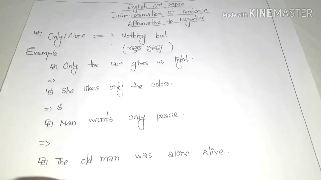 Class (8-10) English 2nd paper (Transformation of sentence) part-2 ...