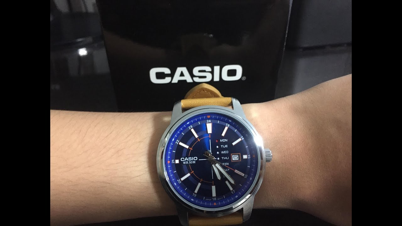 แกะกล่อง นาฬิกา CASIO รุ่น MTP-E128L-2A2VDF - YouTube