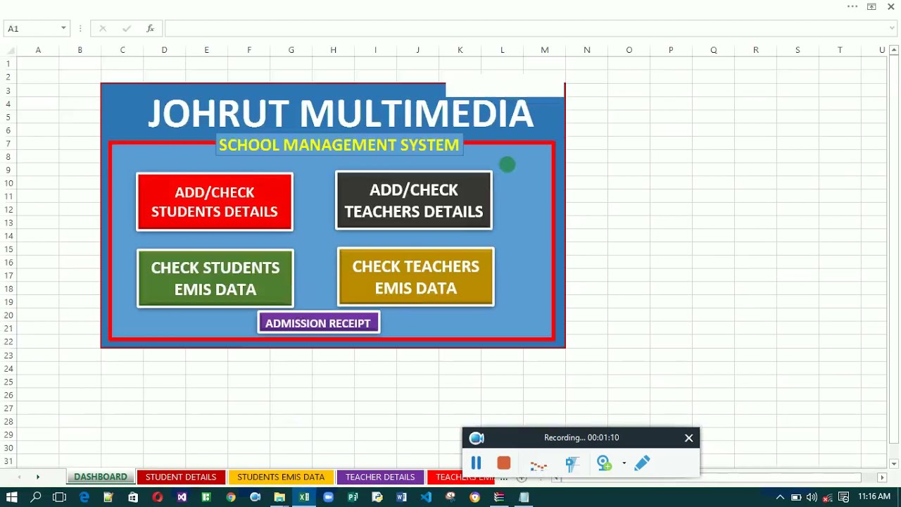 School Database Management System Using Excel Overview Youtube 5086
