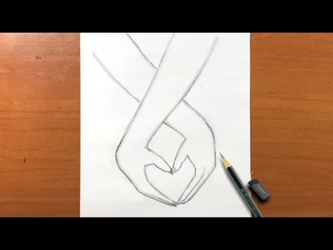how to draw hands doing heart move | easy anime drawing | Rando Art #26 ...