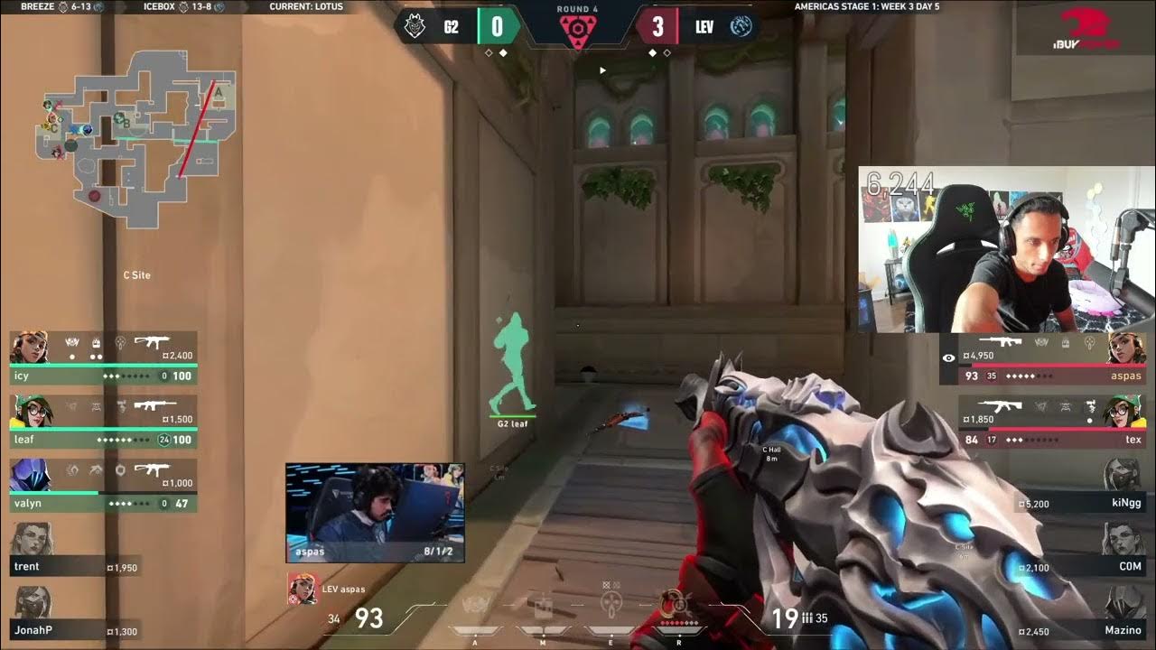 FNS's reaction to G2 leaff's crazy shot on LEV Aspas - YouTube