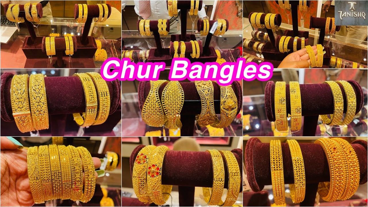 Chur Bangle designs | Festive special gold bangles from Tanishq ...