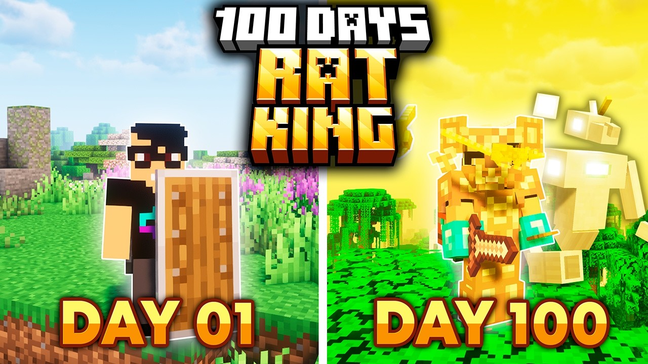 I survived 100 DAYS as the RAT KING in Minecraft - THE MOVIE - YouTube