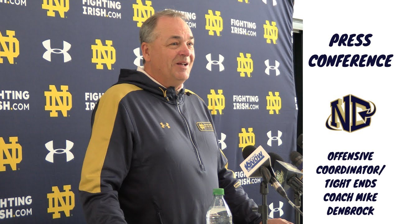 Mike Denbrock's first Notre Dame press conference since official hire ...
