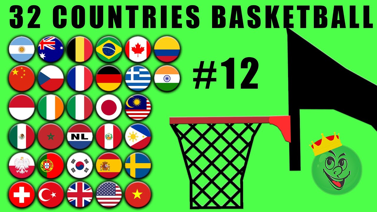 Basketball Marble Race with 32 Countries #12 \ Marble Race King - YouTube