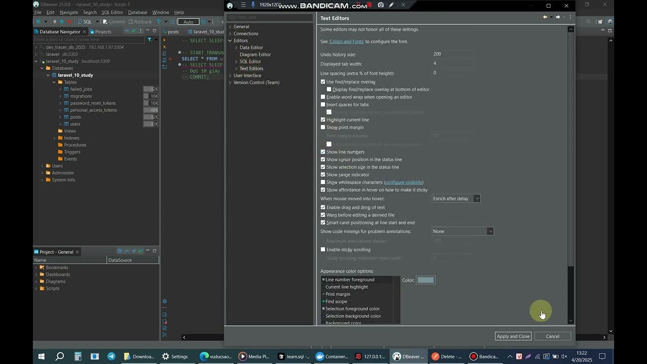The line number on the SQL Editor in DBeaver 2025-04-20 - YouTube