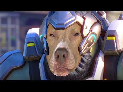 Big behemoth man plays overwatch as a way to wait for the next ...